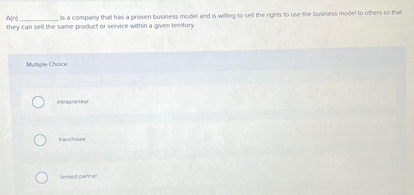 Solved A(n) ﻿is a company that has a proven business model | Chegg.com