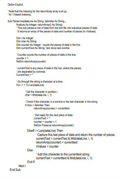 Option ExplicitNote that the indexing for the | Chegg.com