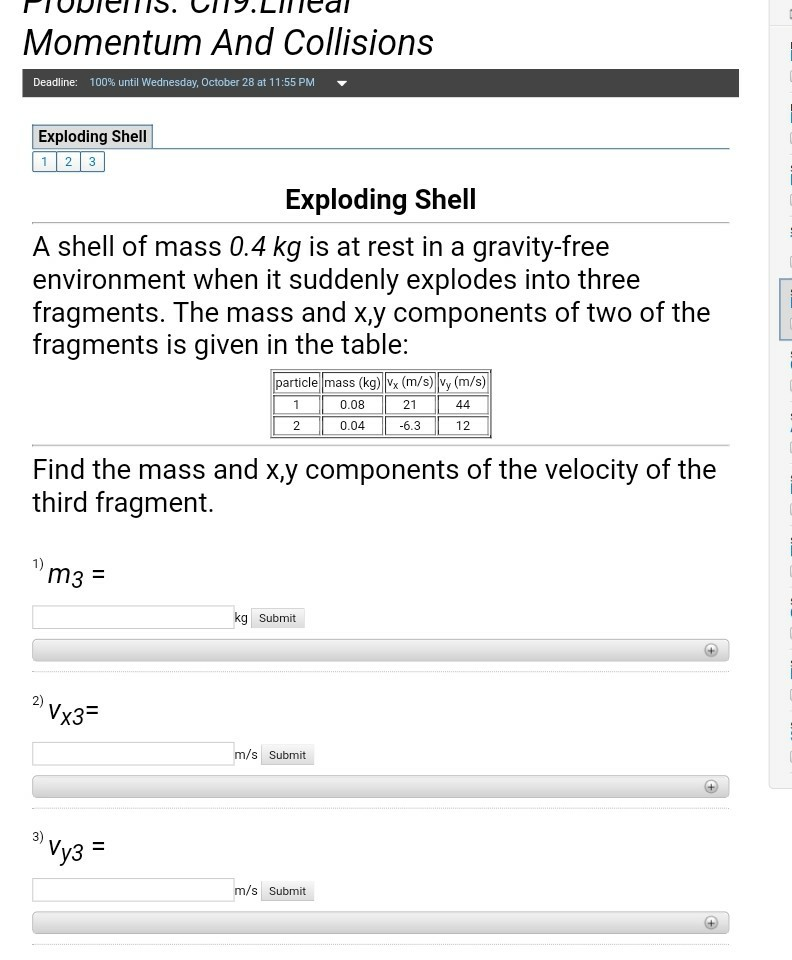 Solved Momentum And Collisions Deadline: 100% until | Chegg.com