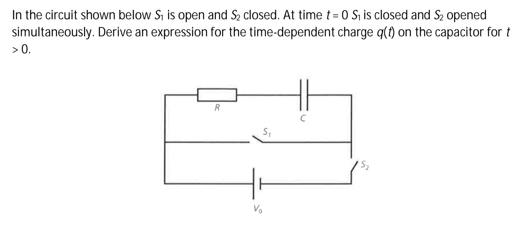 Solved In the circuit shown below S1 ﻿is open and S2 | Chegg.com