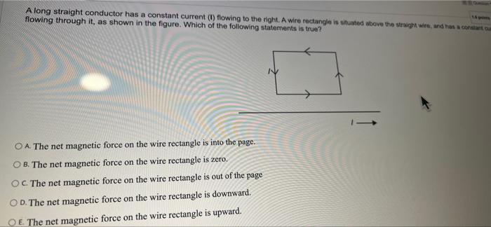 Solved A long straight conductor has a constant current (1) | Chegg.com