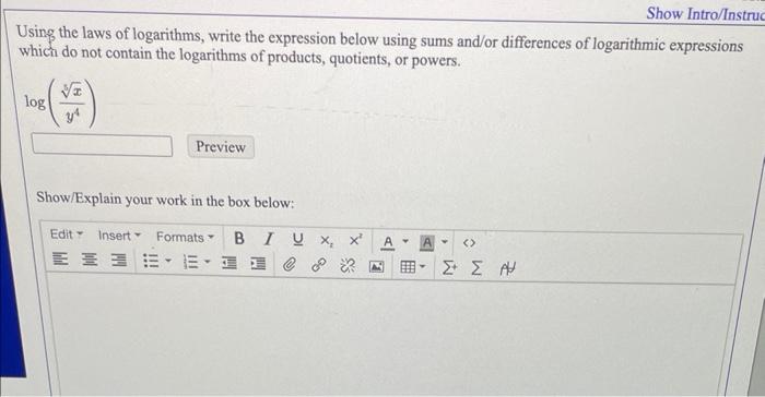 Solved Using The Laws Of Logarithms Write The Expression 8976