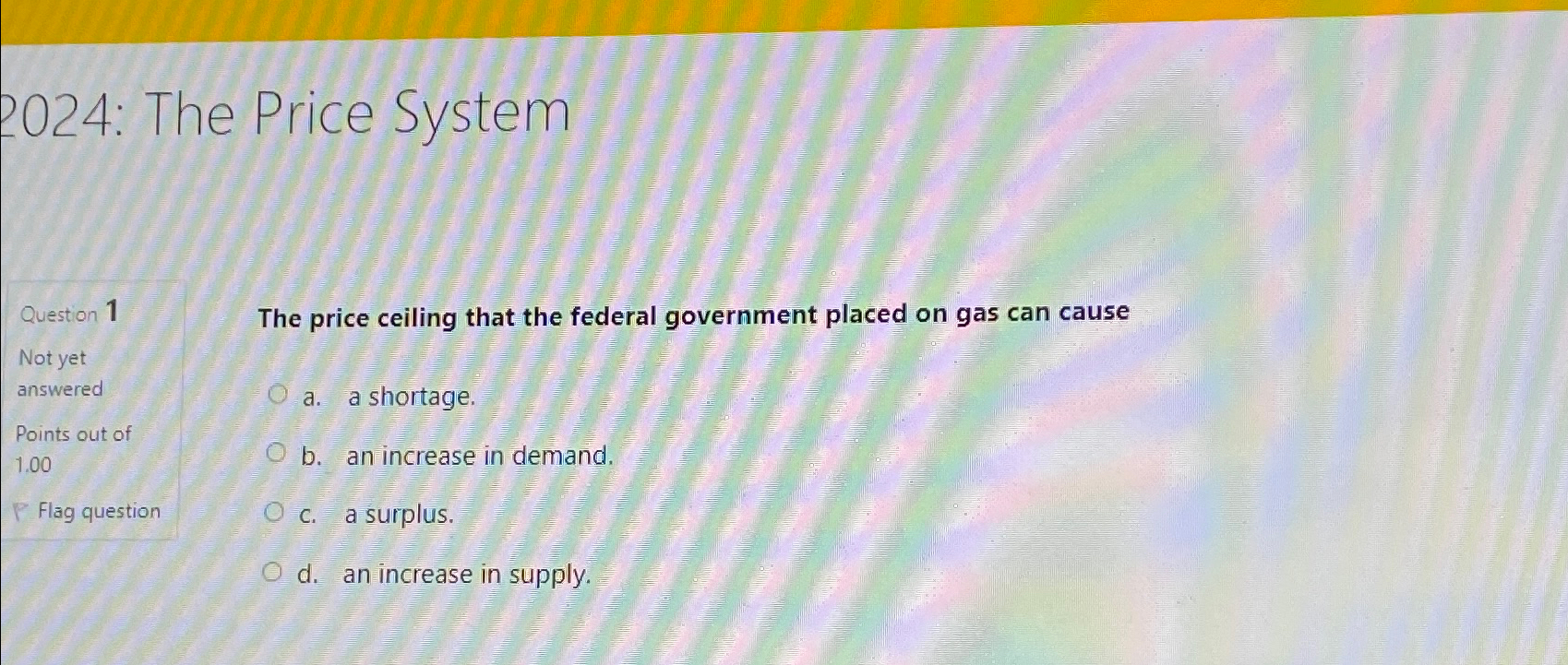 Solved 024: The Price SystemQuestion 1Not yetansweredPoints | Chegg.com