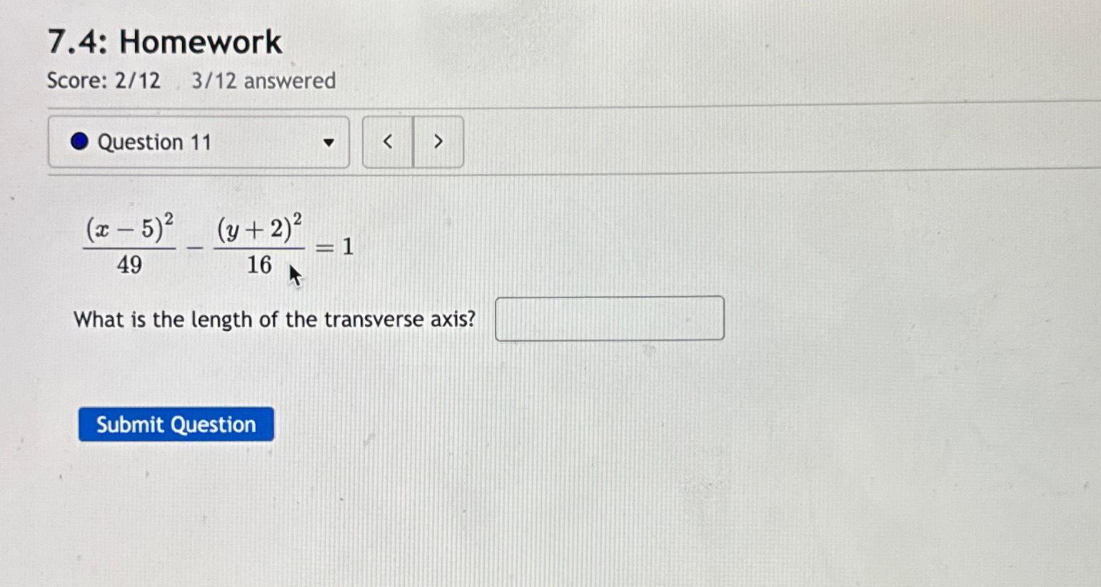 Solved 7.4: HomeworkScore: 212,312 | Chegg.com