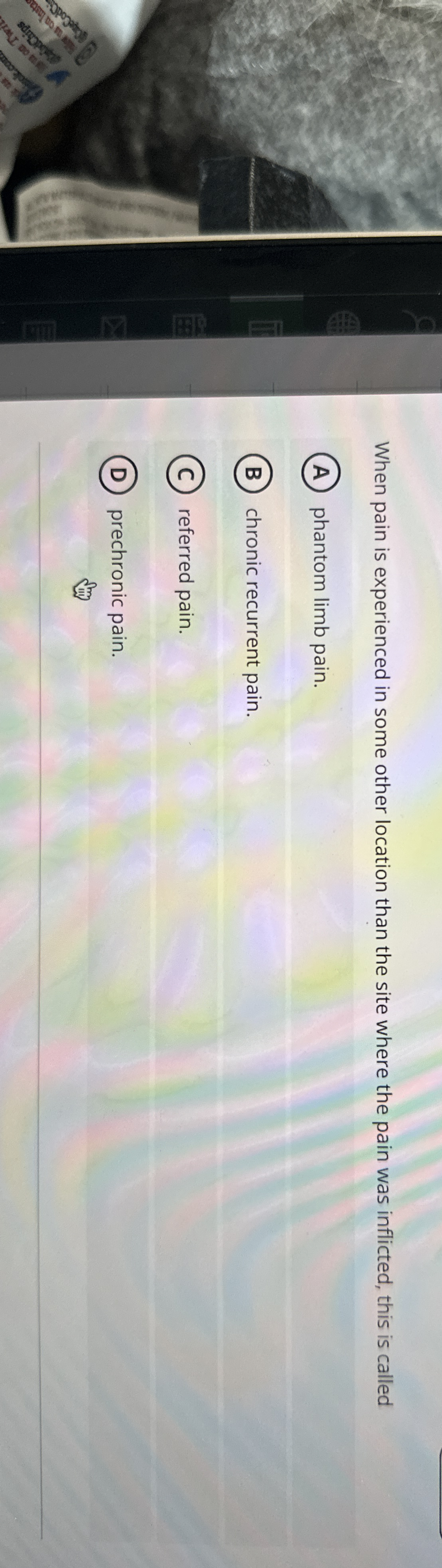 Solved When pain is experienced in some other location than | Chegg.com