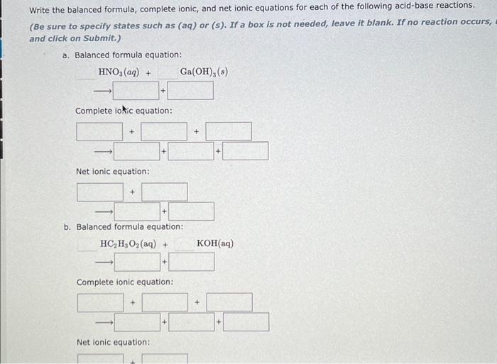 Solved Write the balanced formula, complete ionic, and net | Chegg.com
