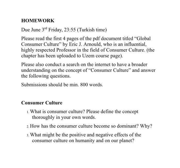 Solved HOMEWORK Due June 3rd Friday, 23:55 (Turkish time) | Chegg.com