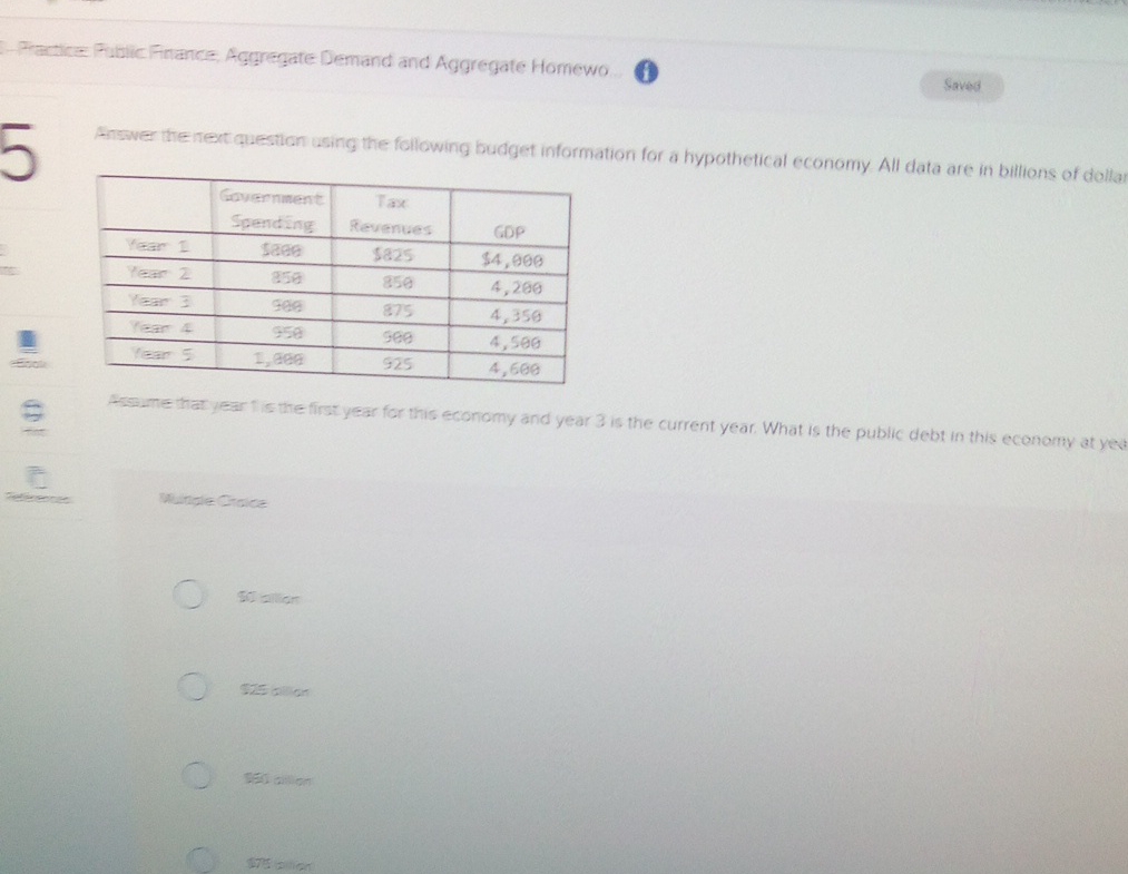 Solved Putlic Finance: Aggregate Demand and Aggregate | Chegg.com
