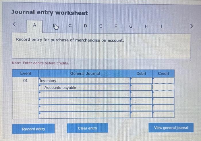 Solved Journal entry worksheet Note: Enter debits before | Chegg.com