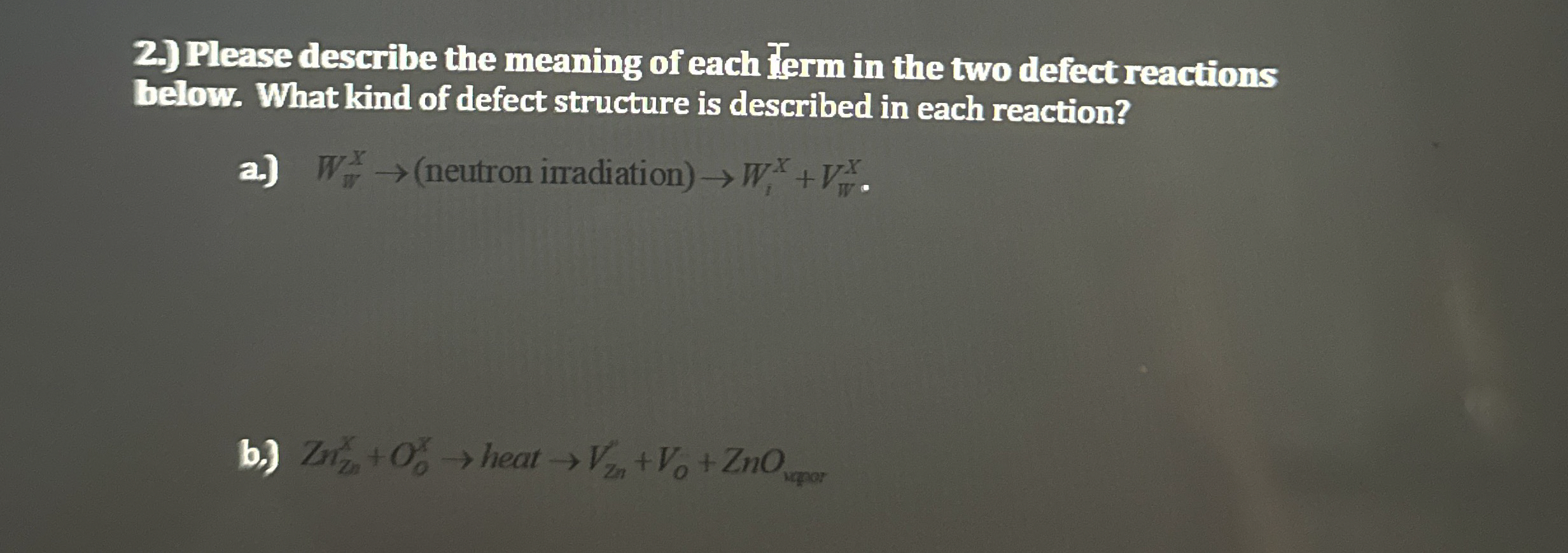 Solved 2.) ﻿Please describe the meaning of each from in the | Chegg.com