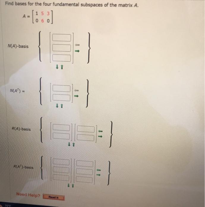 Solved Find bases for the four fundamental subspaces of the | Chegg.com