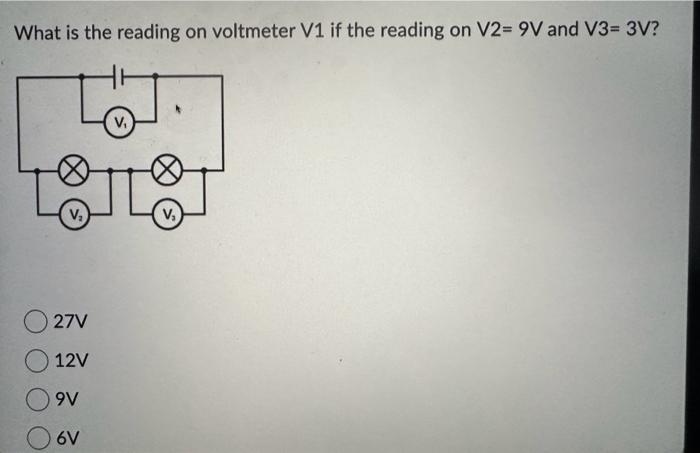Solved what is the reading on voltmeter V1 if the reading on | Chegg.com