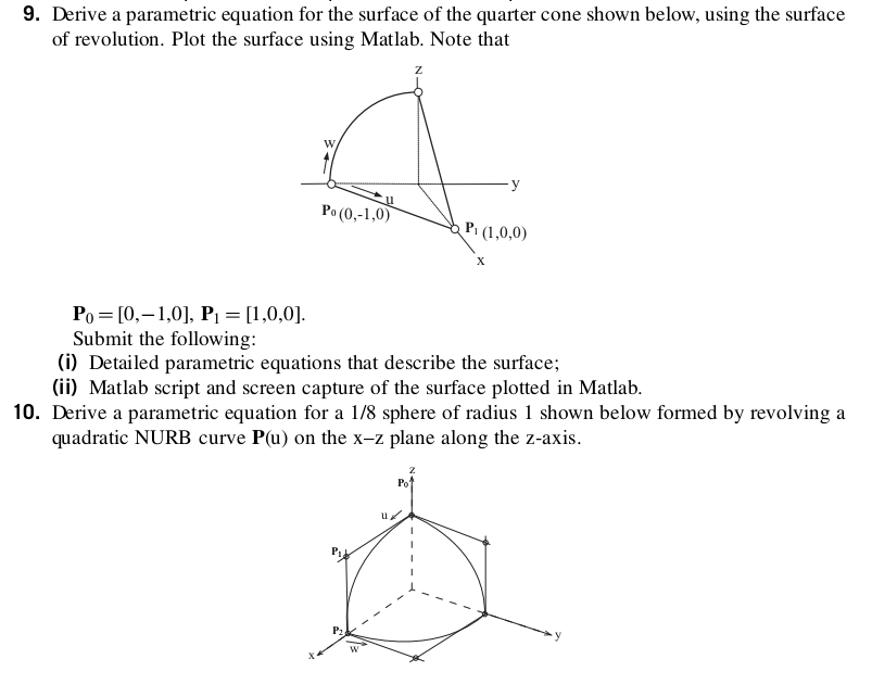 Solved 9. Derive a parametric equation for the surface of | Chegg.com