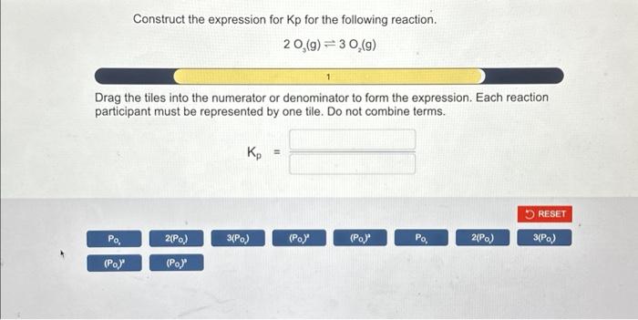 Solved Po, Construct the expression for Kp for the following | Chegg.com