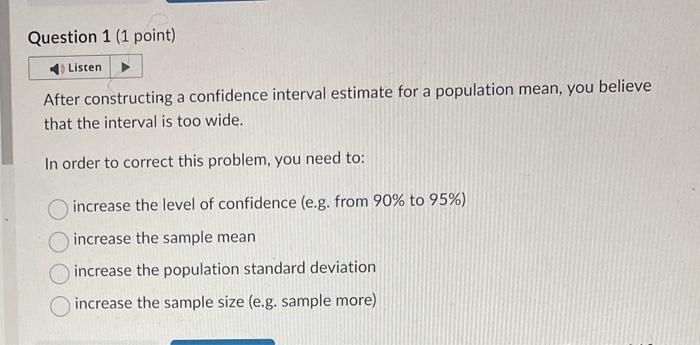 Solved After constructing a confidence interval estimate for | Chegg.com