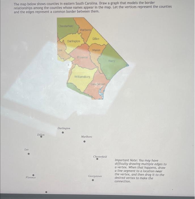 Solved The map below shows counties in eastern South | Chegg.com