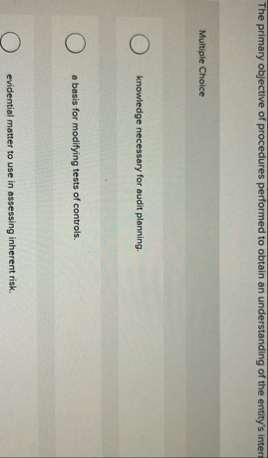 Solved The primary objective of procedures performed to | Chegg.com