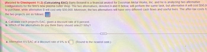 Solved (Related to Checkpoint 11.2) (Calculating EAC) Barry | Chegg.com