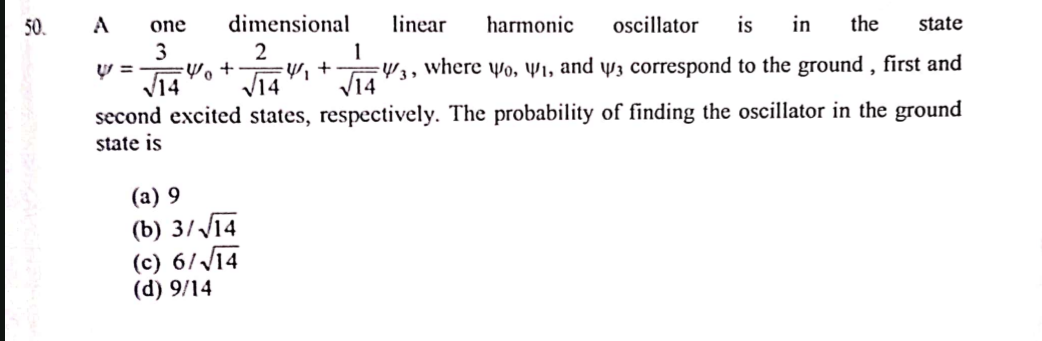 A one dimensional linear harmonic oscillator is in | Chegg.com