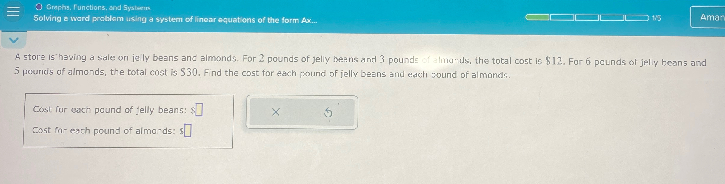 Solved Graphs, Functions, and SystemsSolving a word problem | Chegg.com