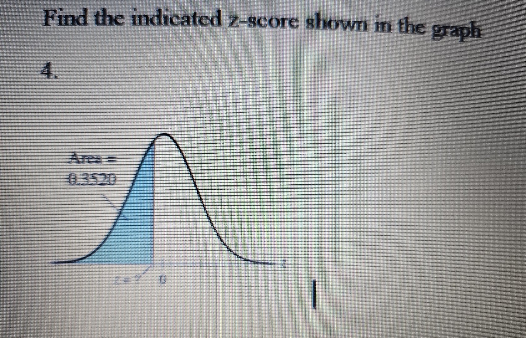 Solved Find the indicated z-score shown in the graph4. | Chegg.com