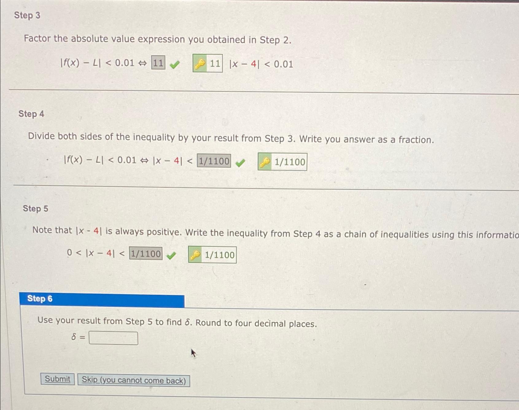 Solved Step 3Factor the absolute value expression you | Chegg.com