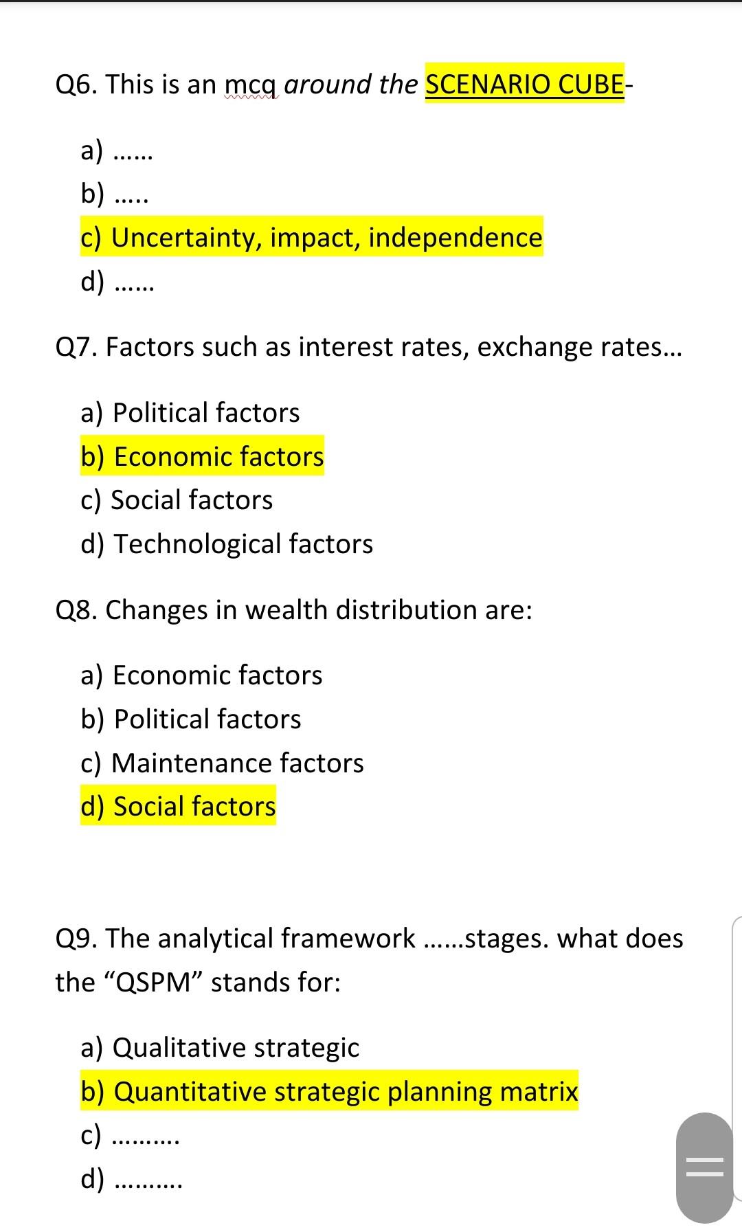 Solved Q1. Strategies choices are evaluated according to | Chegg.com