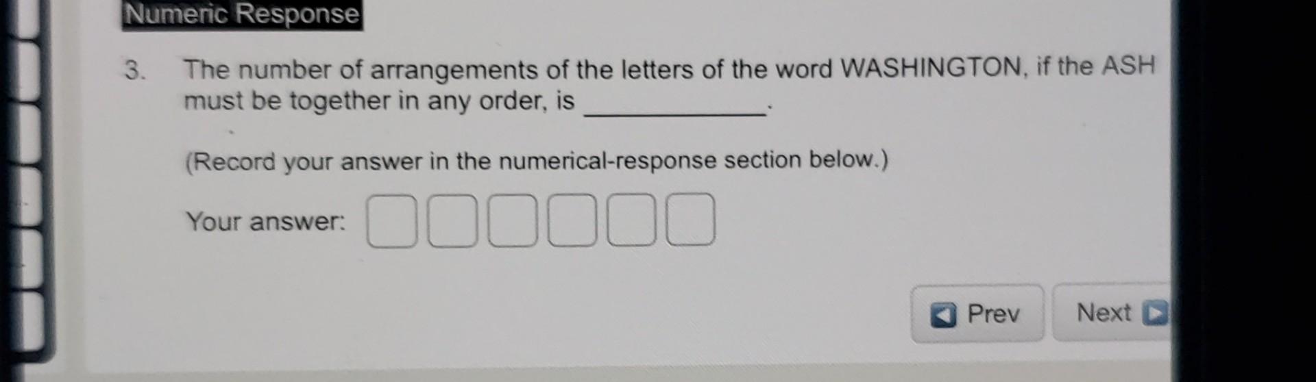 Solved 3. The number of arrangements of the letters of the | Chegg.com