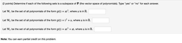 Solved (3 points) Determine whether the given set S is a | Chegg.com