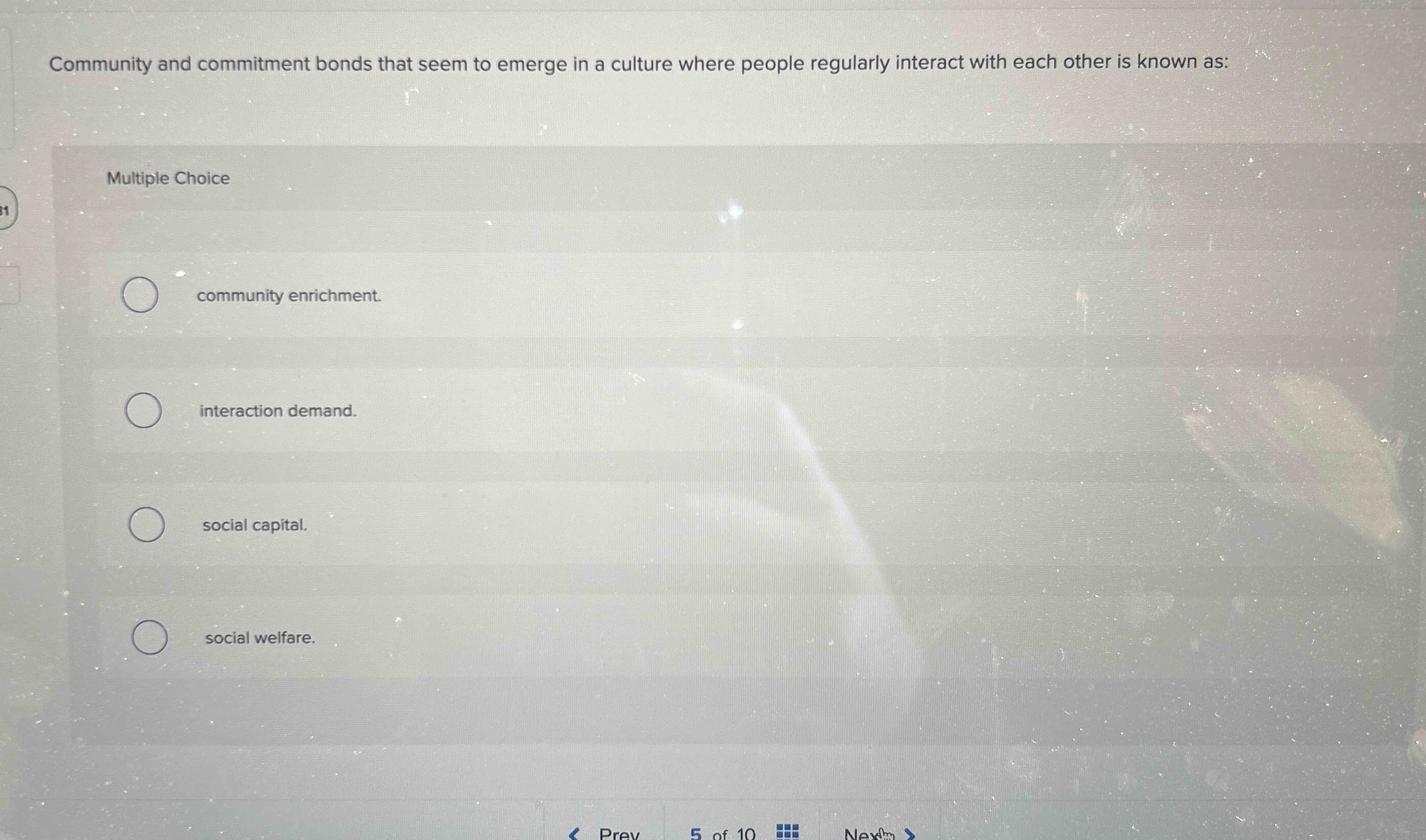 Solved Community and commitment bonds that seem to emerge in | Chegg.com