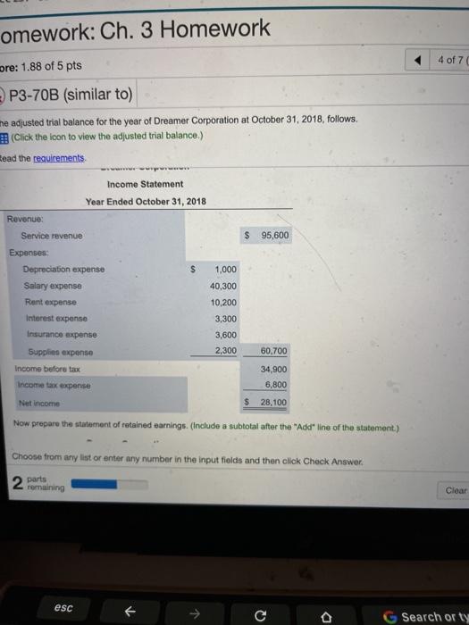 Solved omework: Ch. 3 Homework 4 of 7 pre: 1.88 of 5 pts | Chegg.com
