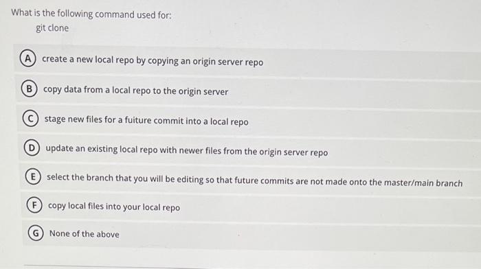 Solved What is the following command used for: git add | Chegg.com