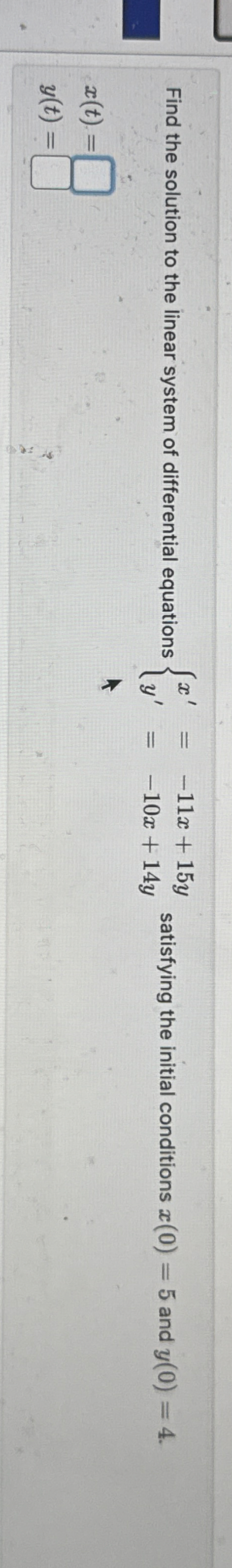 Solved Find the solution to the linear system of | Chegg.com