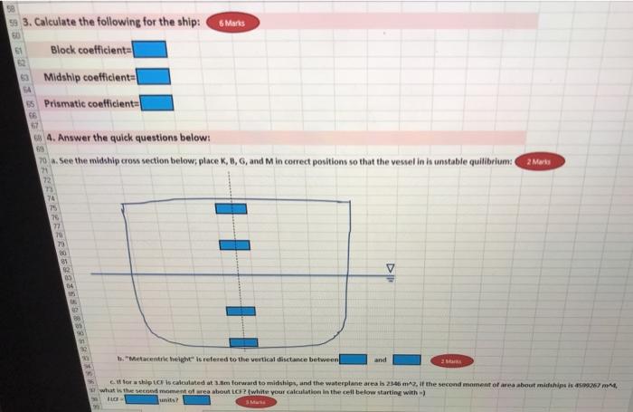 For a ship with Lbp of 110 m operating is sea water | Chegg.com