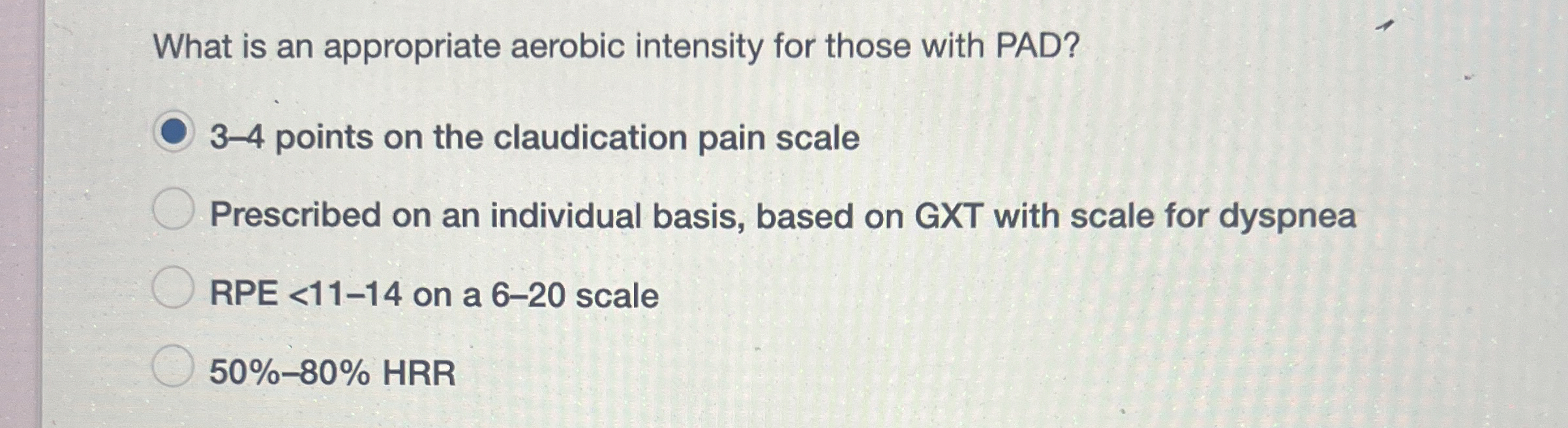 Solved What is an appropriate aerobic intensity for those | Chegg.com