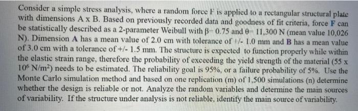 Solved Consider a simple stress analysis, where a random | Chegg.com