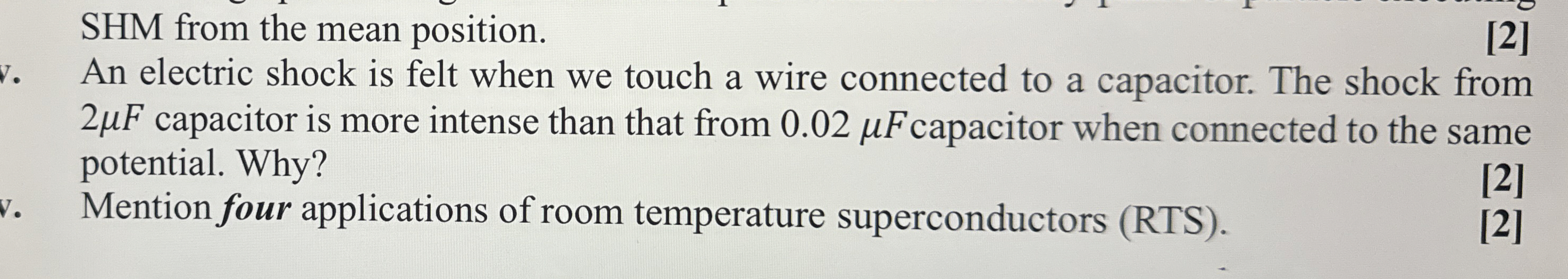 Solved An electric shock is felt when we touch a wire | Chegg.com
