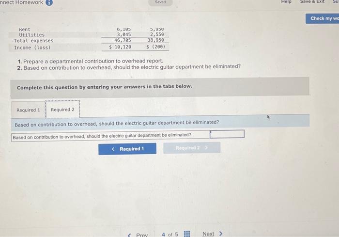 Solved Exercise 24-7 (Static) Departmental contribution to | Chegg.com