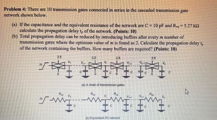 Solved Problem 4: There are 10 transmission gates connected | Chegg.com