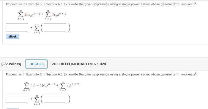 Solved Proceed as in Example 3 in Section 6.1 to rewrite the | Chegg.com
