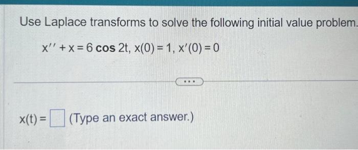 Solved Use Laplace transforms to solve the following initial | Chegg.com