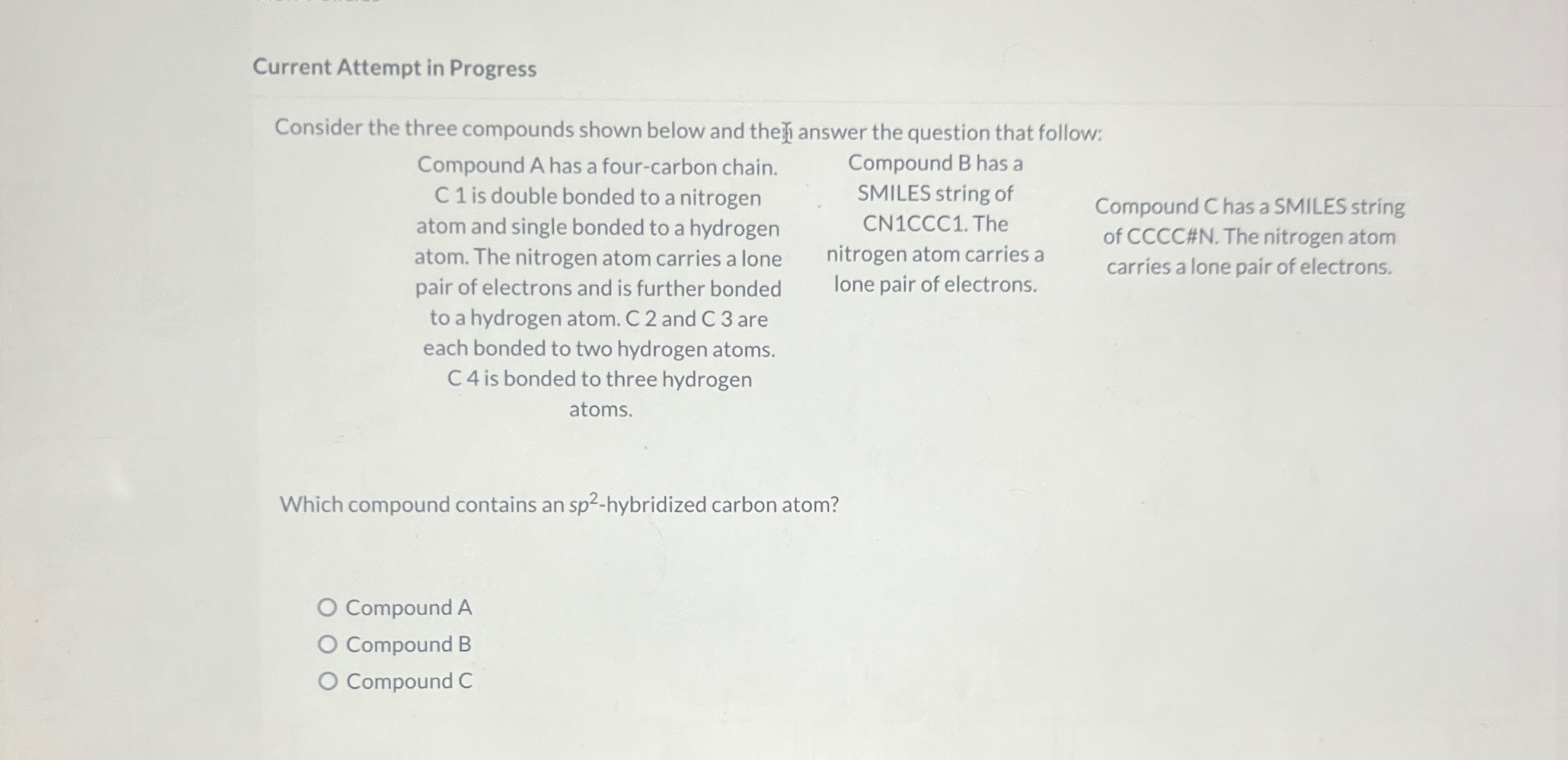 Solved Current Attempt in ProgressConsider the three | Chegg.com