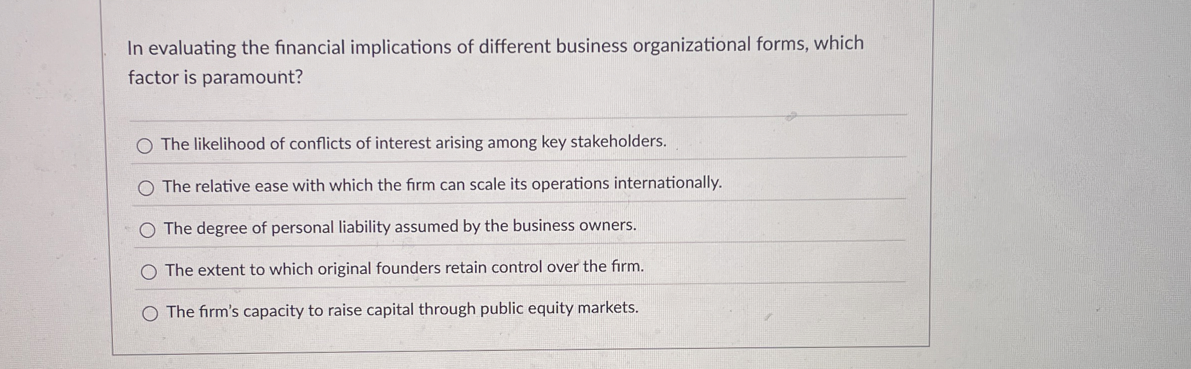 Solved In evaluating the financial implications of different | Chegg.com