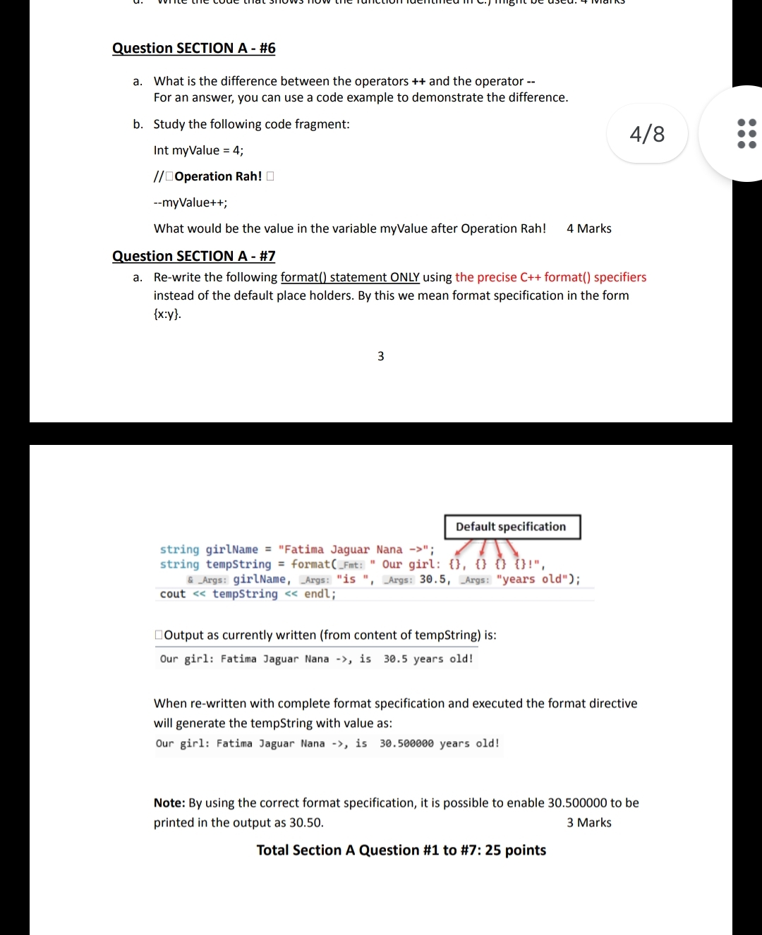 Solved Question SECTION A - ﻿#1C++ ﻿uses a predictable | Chegg.com