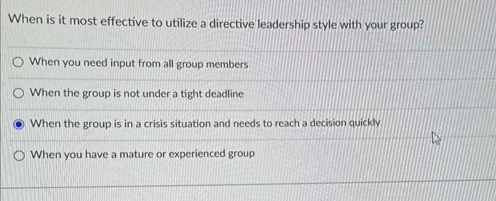 Solved When is it most effective to utilize a directive | Chegg.com