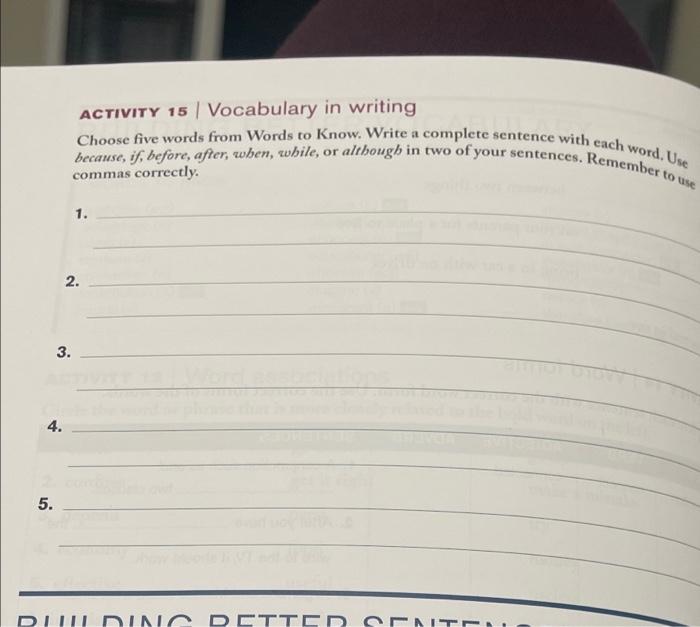 Solved BUILDING BETTER VOCABULARY improve) WORDS TO KNOW | Chegg.com