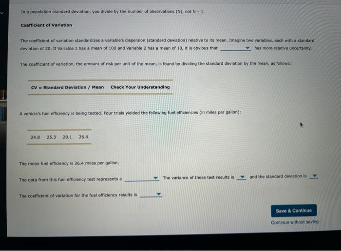 Solved 19. Variance and standard devlation The most common | Chegg.com