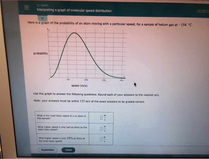 Solved O GASES Interpreting a graph of molecular speed | Chegg.com