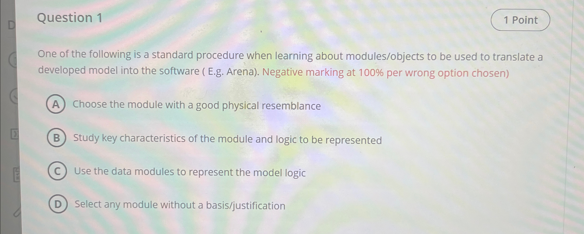 Solved Question 1One of the following is a standard | Chegg.com