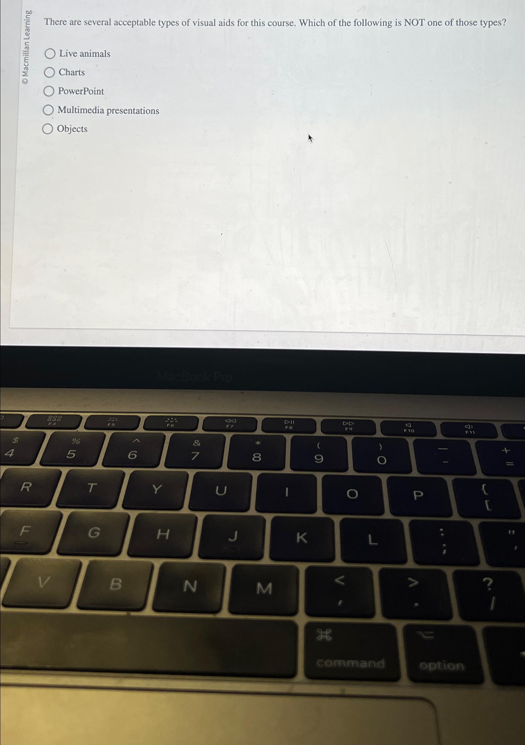 Solved There are several acceptable types of visual aids for | Chegg.com